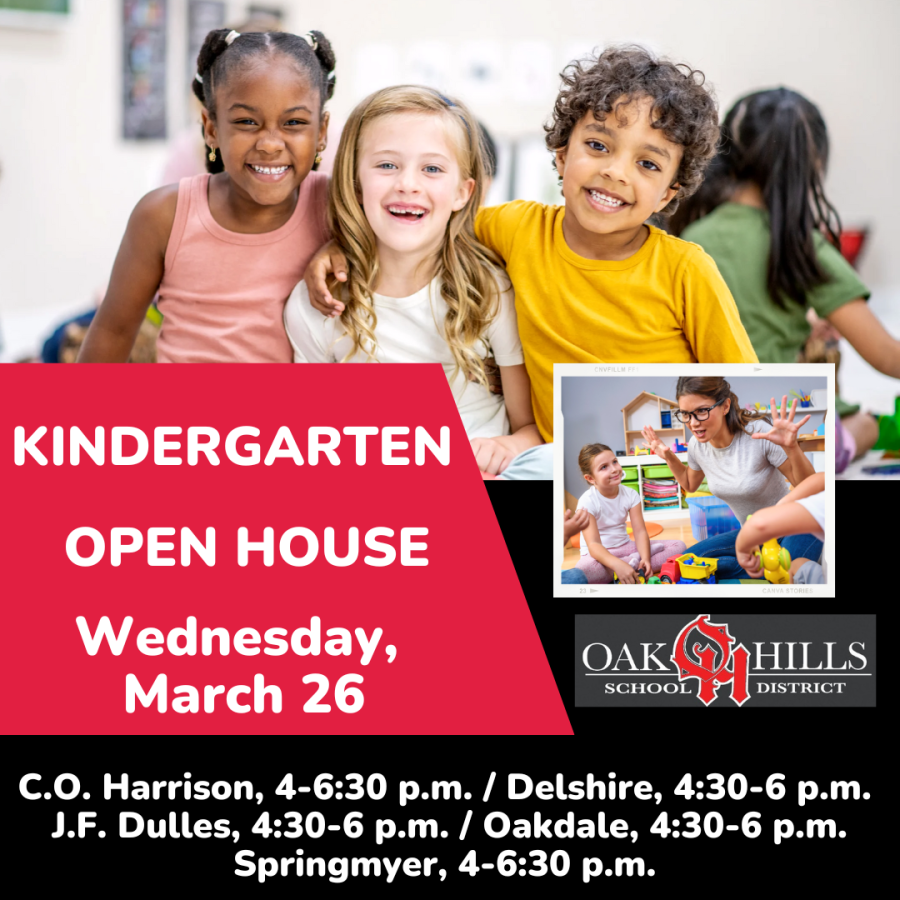 Open House for incoming Kindergarten students on March 26